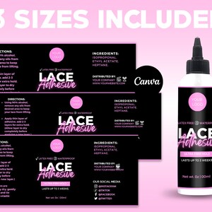 Lace Glue Label Template | Lace Adhesive Label Template | DIY Lace Glue ...