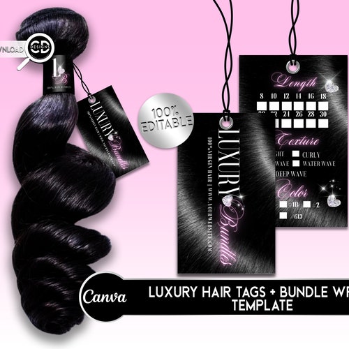 Hair Tags and Bundle Wraps Template Luxury Hair Tags Luxury - Etsy