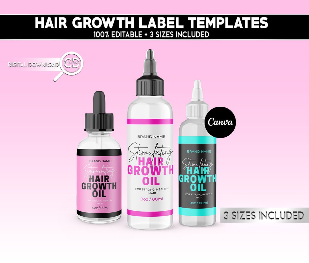 Dropper Bottle Label Template | Hair Growth Oil Label Template | Hair ...