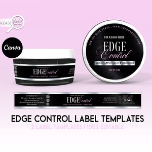 Edge Control Label Design Template Hair Product Label - Etsy