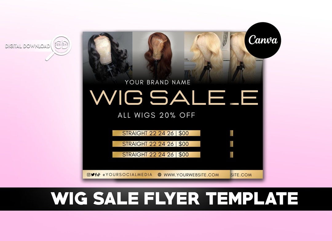Wig Sale Flyer Template | Hair Sale Flyer Template | Wig Flyer Template ...