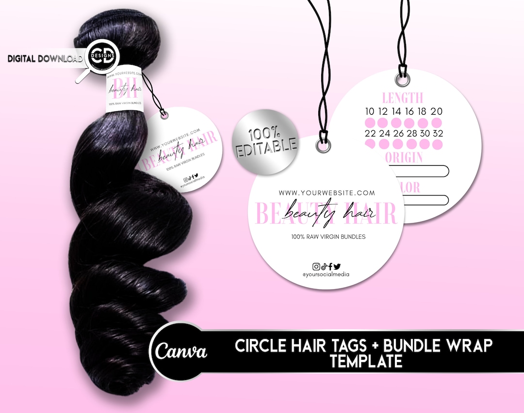 Hair Tags and Bundle Wraps Template | Luxury Hair Tags | Luxury Bundle ...