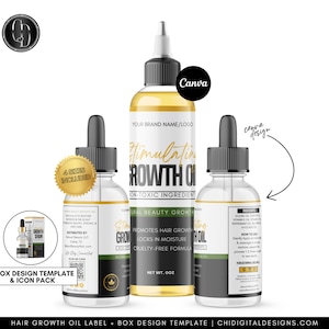 Hair Growth Oil Label Mockup - Etsy