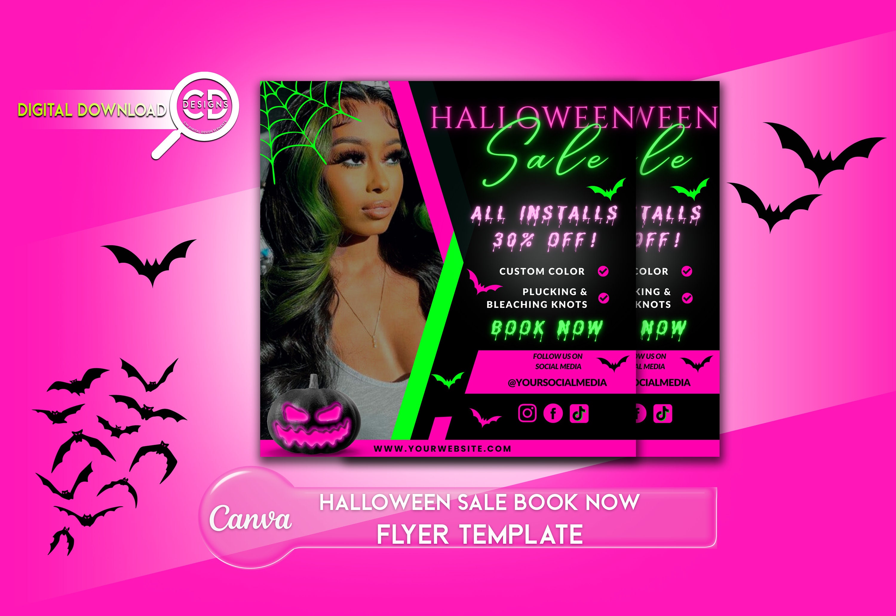 Halloween Flyer Template October Flyer Template Wig - Etsy