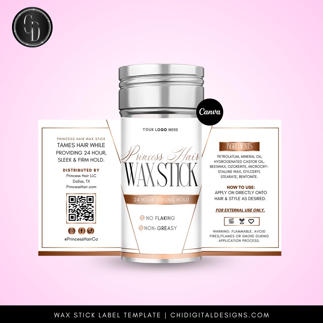 White & Gold Wax Stick Label Template | Editable Wax Stick Label ...