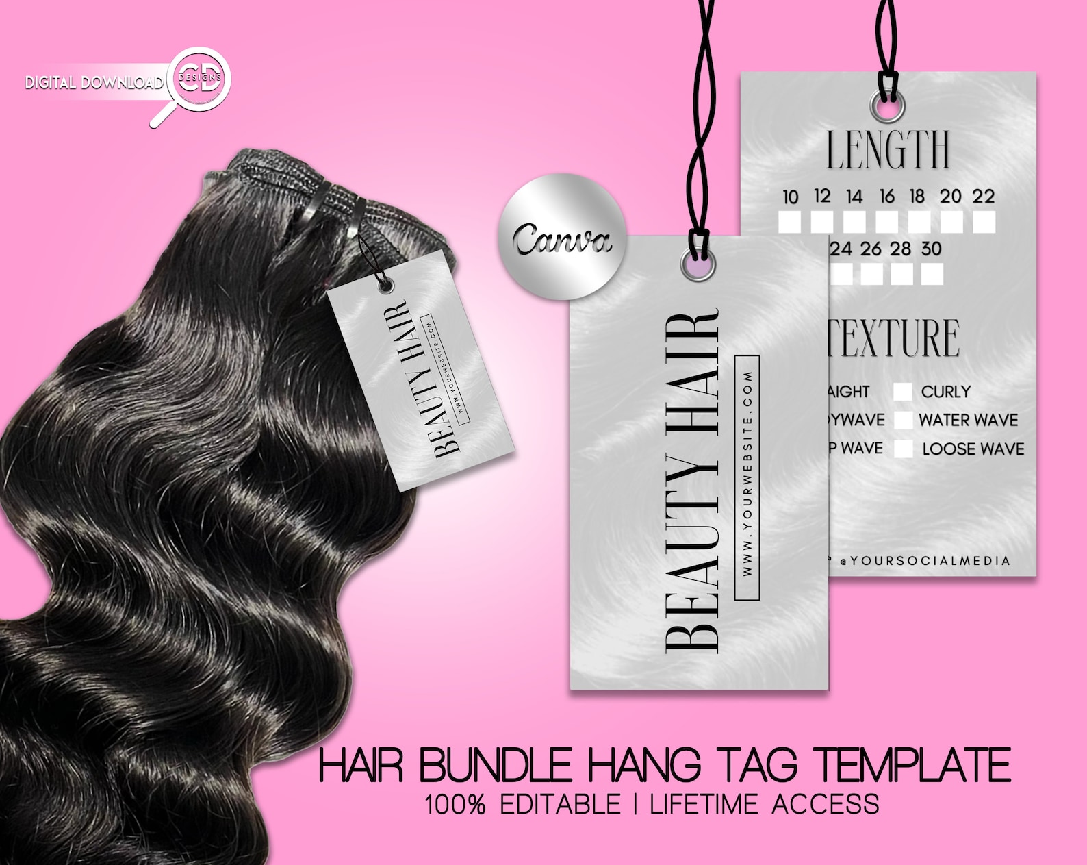 Hair Bundle Tags Template Hair Tags for Bundles Hair Hang - Etsy