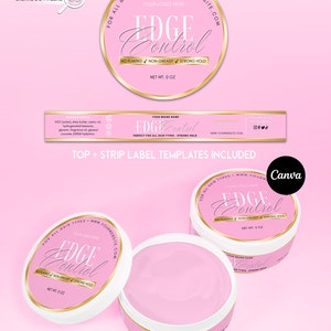 Edge Control Label Design Template | Hair Product Label | Editable Edge ...