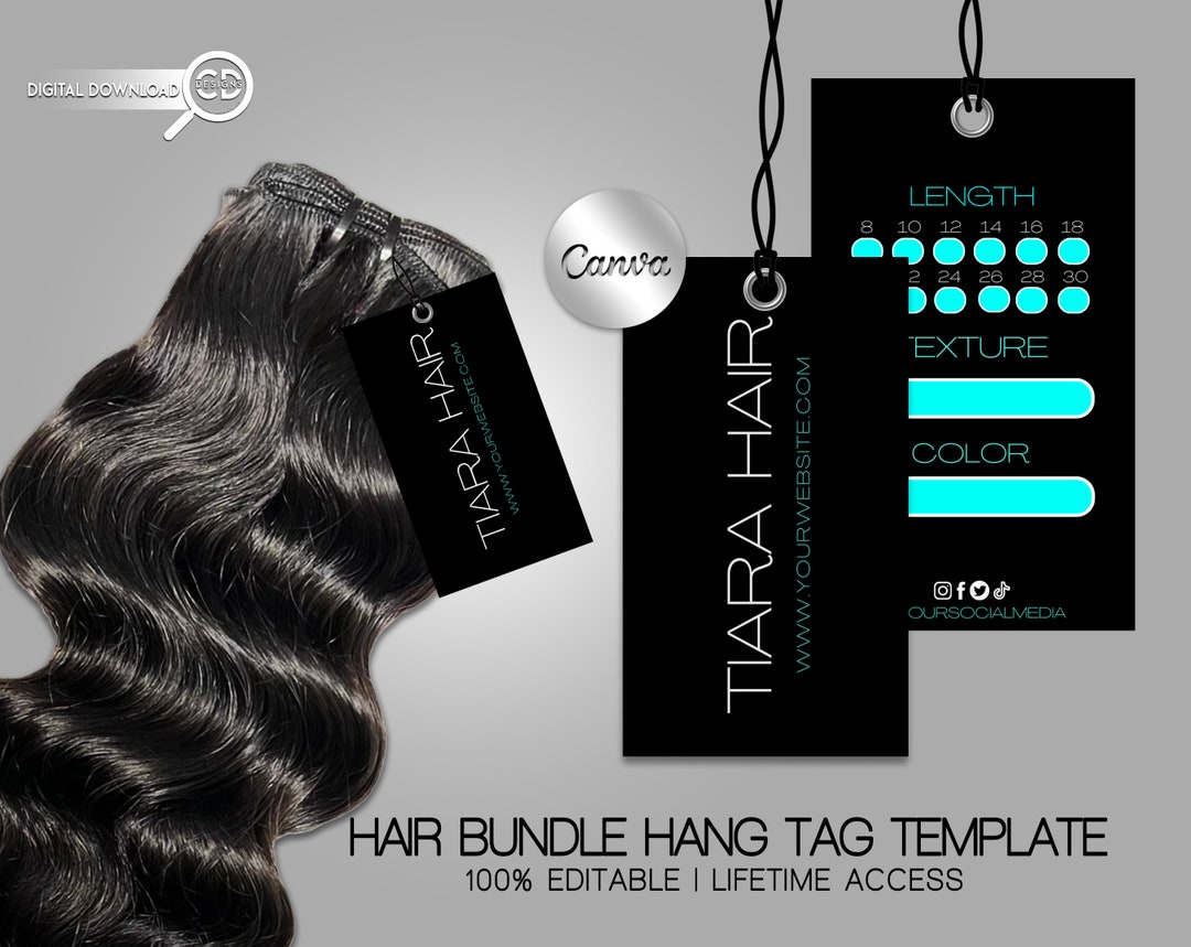 Hair Bundle Tags Template | Luxury Hair Tags | Luxury Bundle Wraps ...