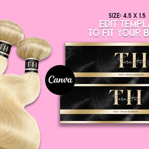 Hair Tags and Bundle Wraps Template | Pink Hair Hang Tags | Luxury ...