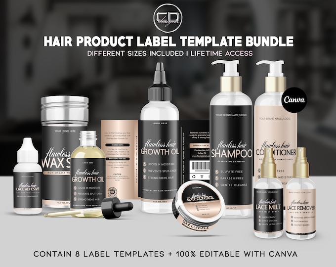 Editable Cosmetic Labels , DIY Cosmetic Labels, Printable Body Oil ...