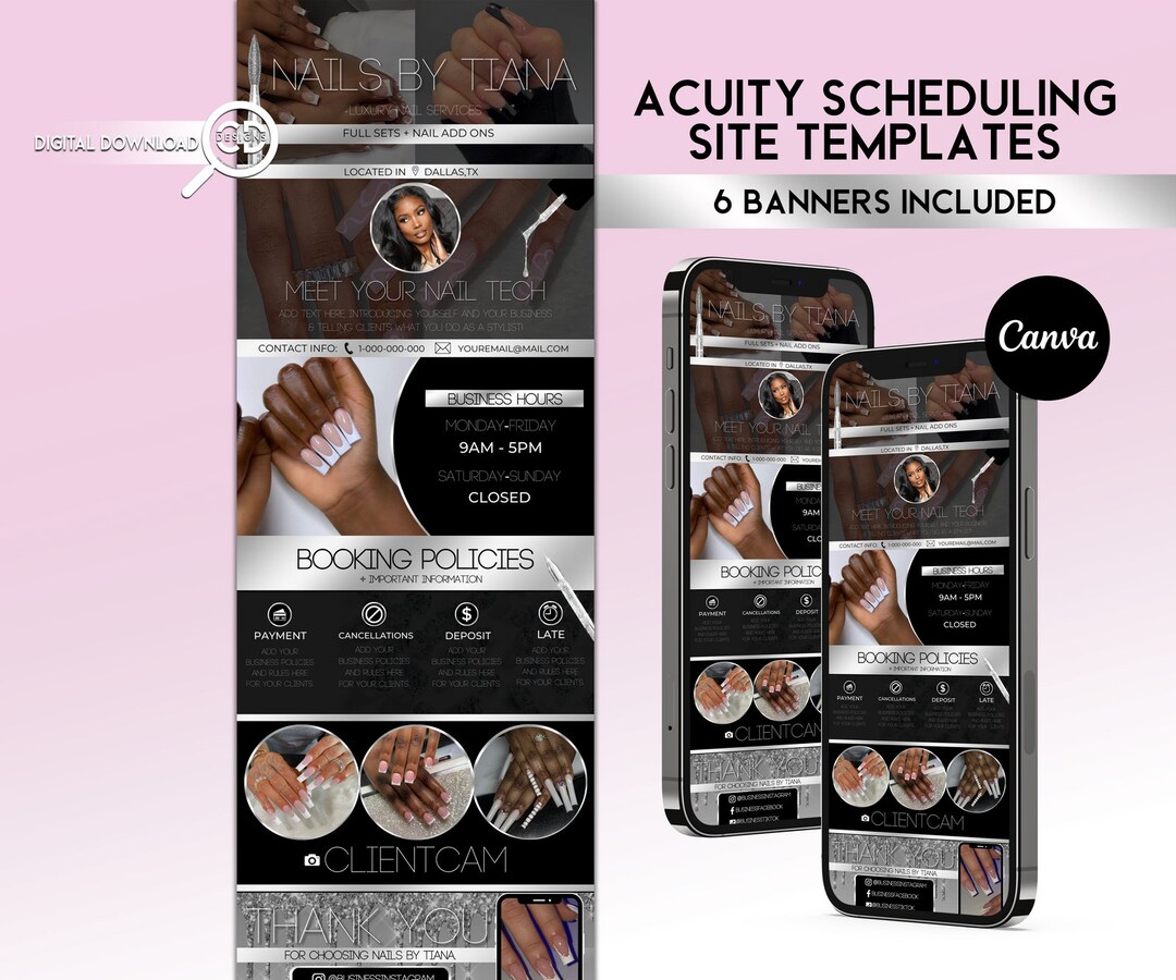 Acuity Scheduling Template Nail Tech | Editable Acuity Booking Template ...