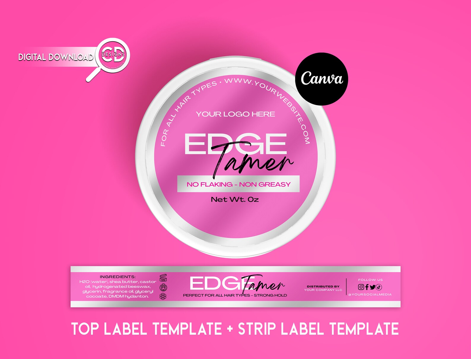 Edge Control Label Design Template Hair Product Label - Etsy