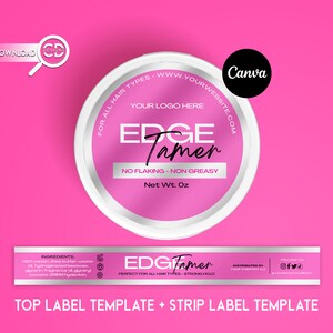 Edge Control Label Design Template | Hair Product Label | Editable Edge ...