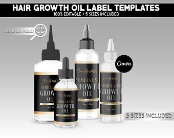 Hair Oil Bottle Label Hair Growth Oil Template Oil Label Design Hair ...