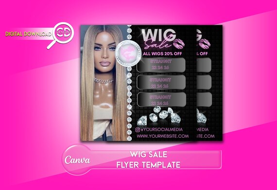 Wig Sale Flyer Template Hair Business Flyer Template - Etsy
