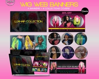 DIY Web Slide Banners Wig Hair Business Website Banners - Etsy