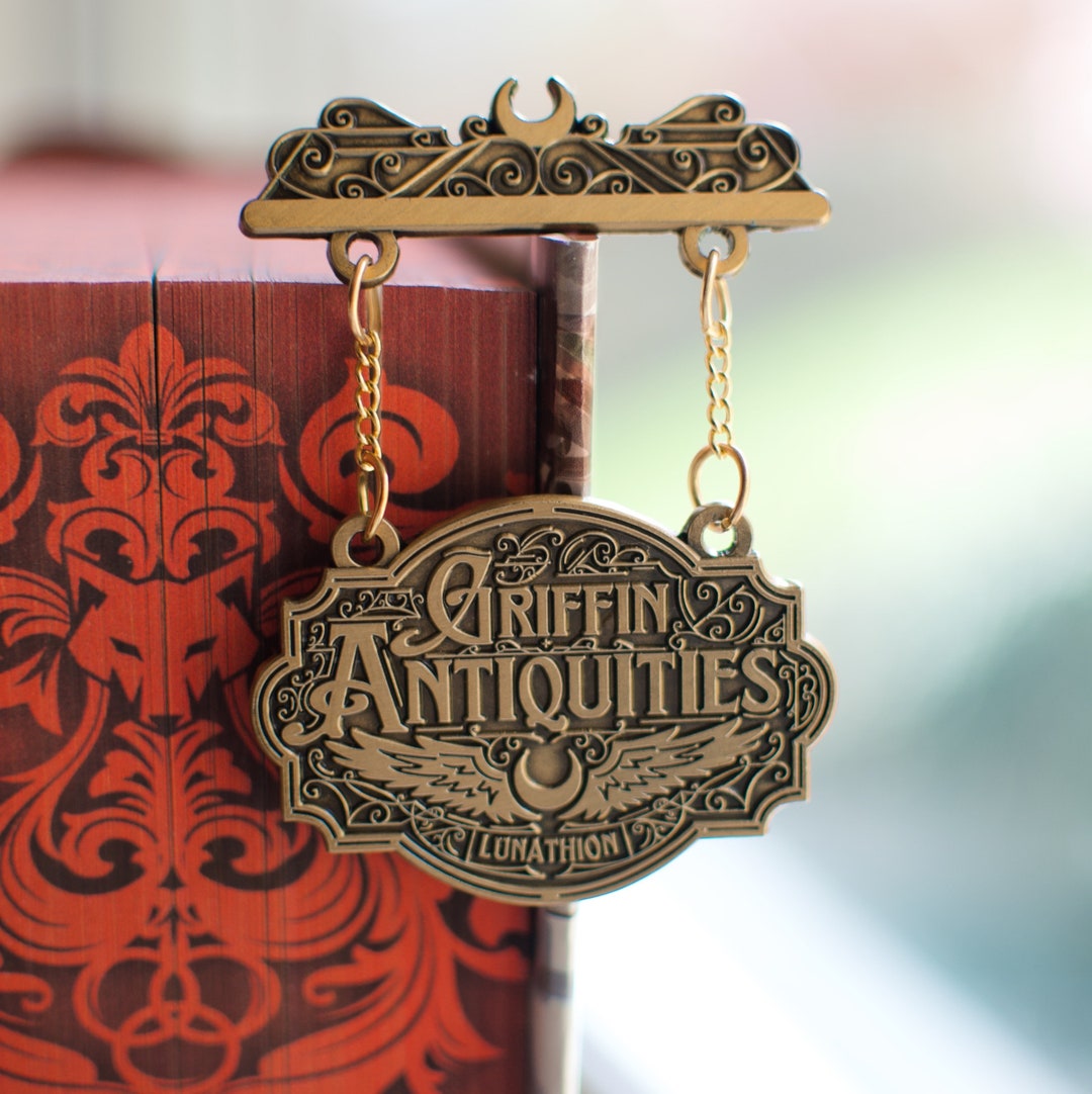 Griffin Antiquities Shop Sign Antique Metal Pin Crescent City ...