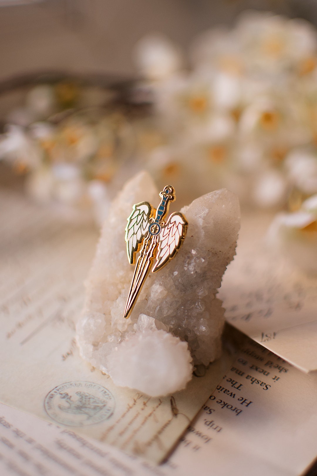 Angelic Winged Weapon Enamel Pin - Etsy