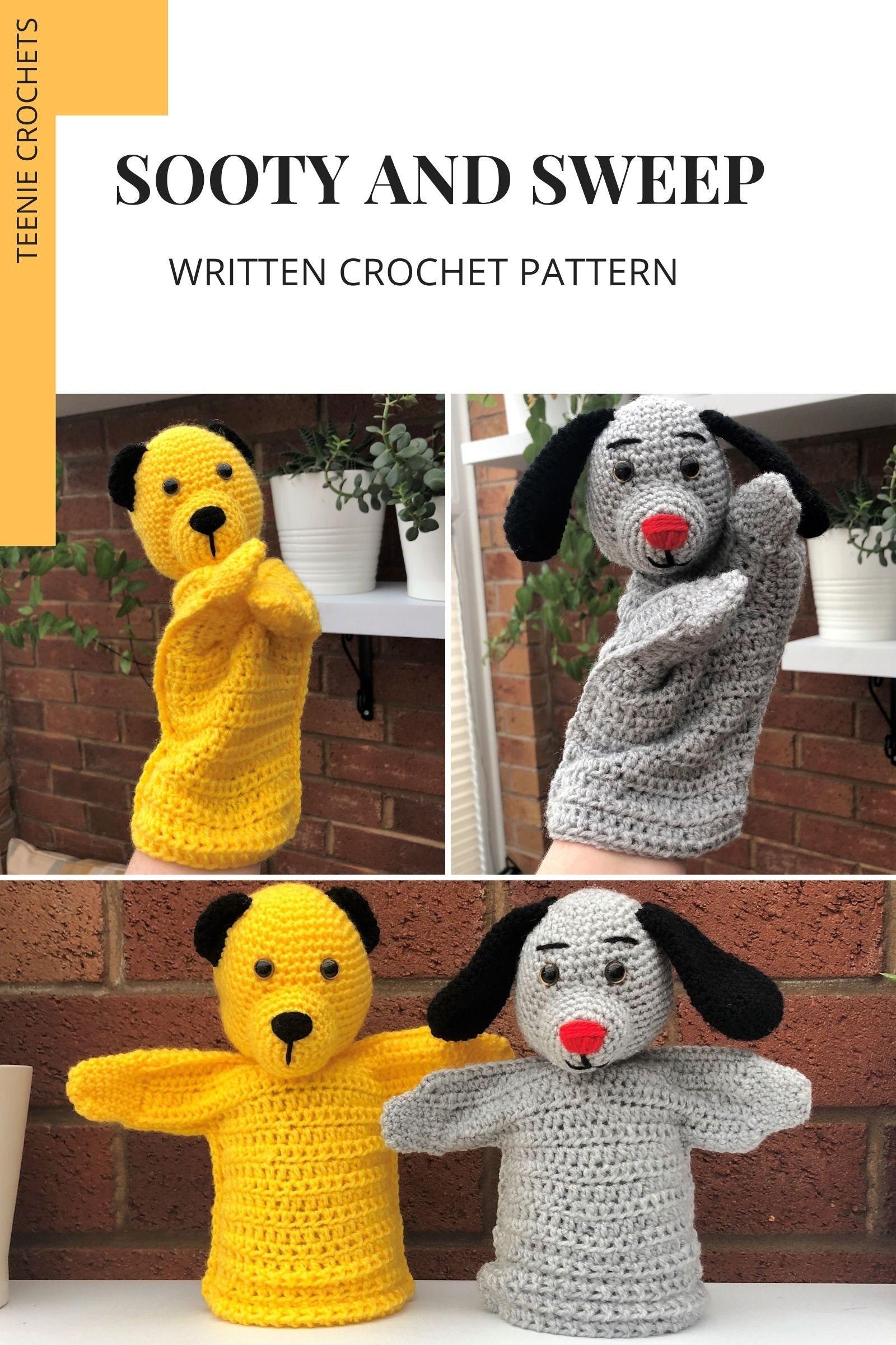 PDF CROCHET PATTERN: Sooty and Sweep Hand Puppets Crochet - Etsy