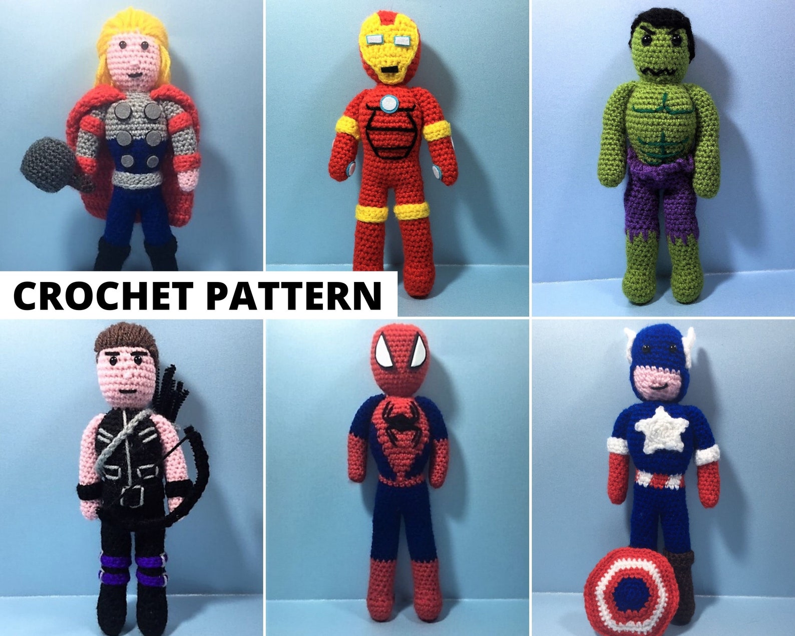 PDF CROCHET PATTERN: 6 Superhero Crochet Patterns Amigurumi - Etsy