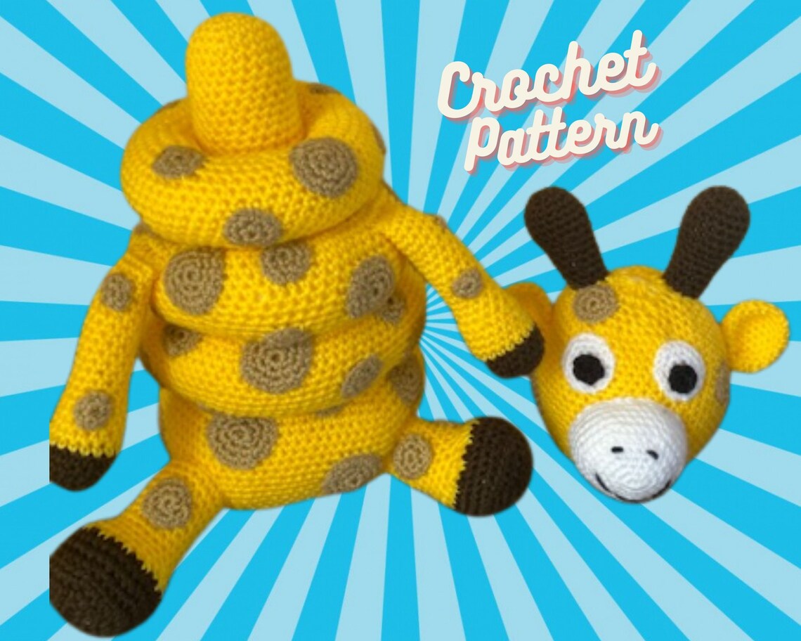 PDF CROCHET PATTERN: Giraffe Ring Stacker Ring Stacking Toy - Etsy