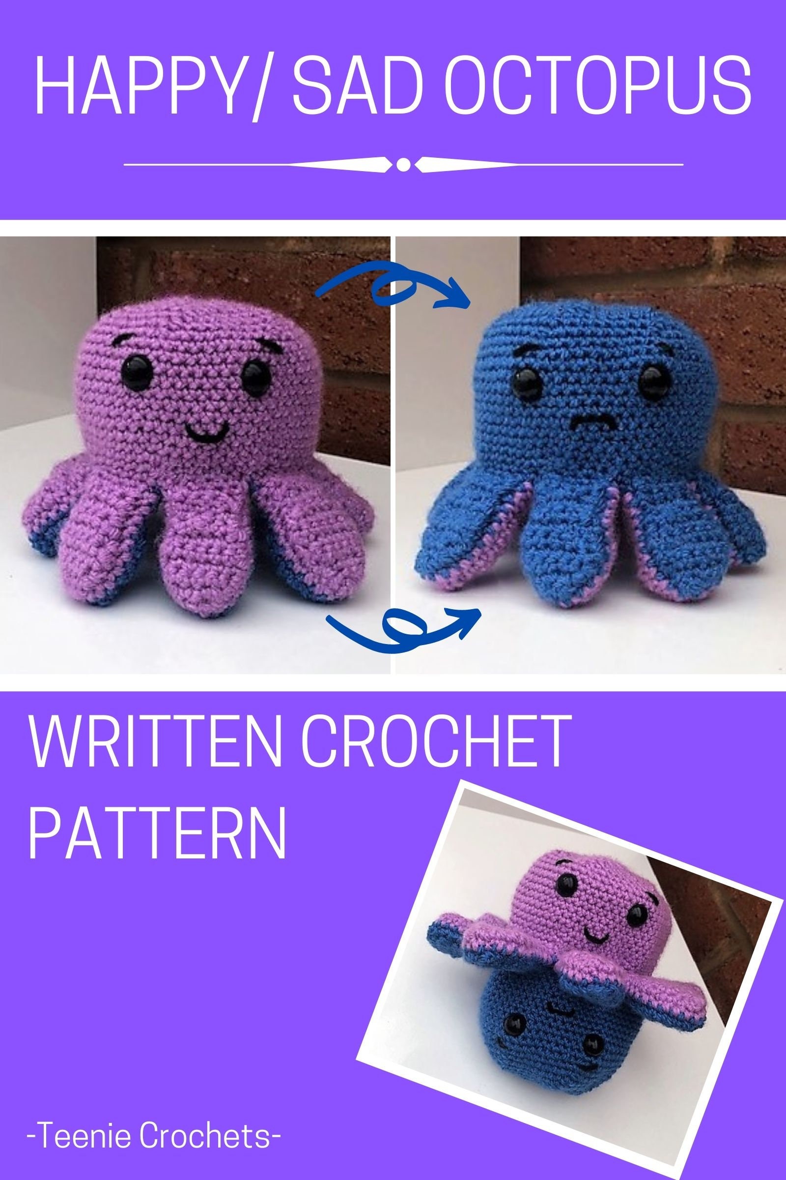 PDF CROCHET PATTERN: Inside Out Octopus Crochet Pattern | Etsy