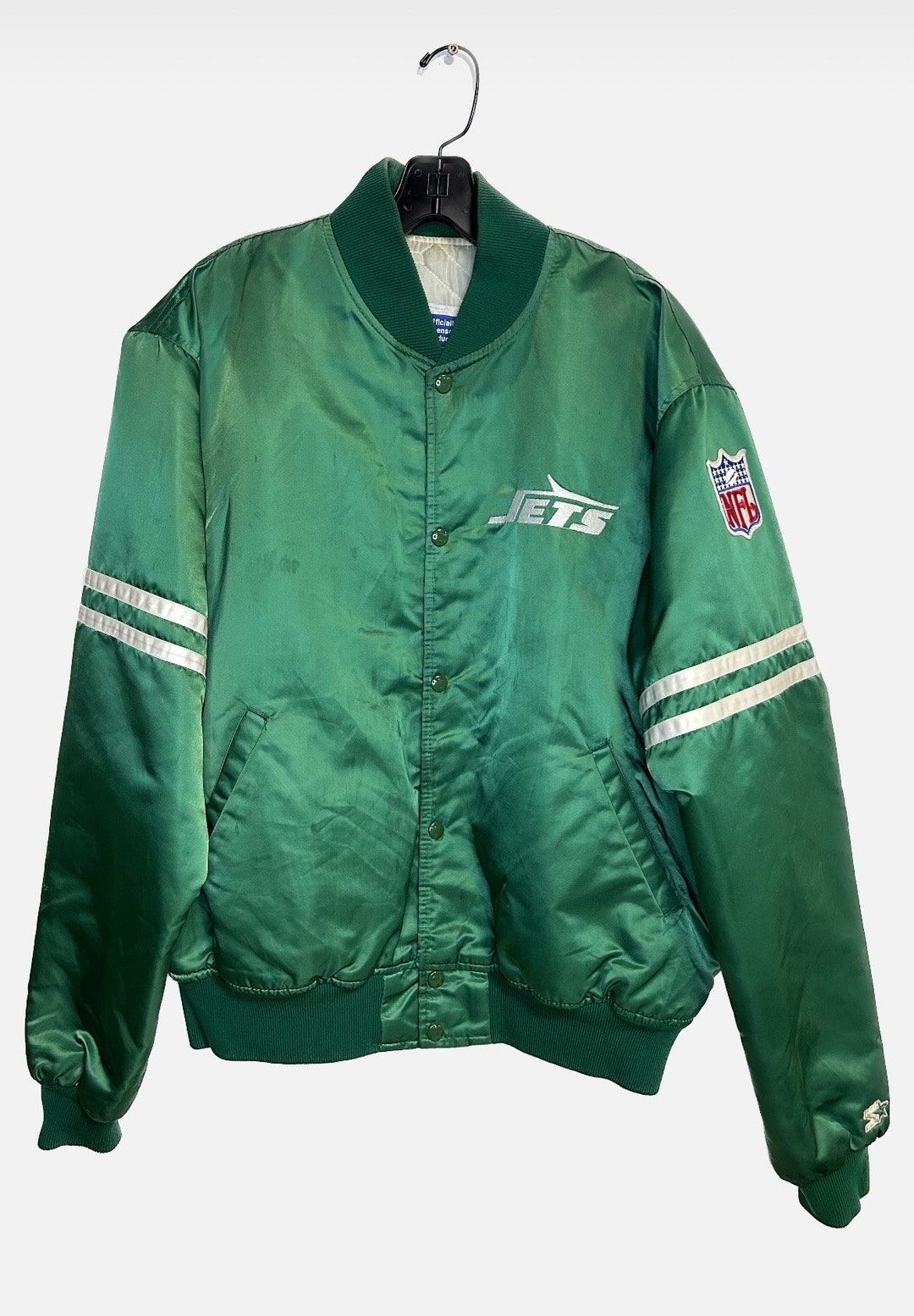 1980s NFL New York Jets Satin Bomber Jacket by Starter - Etsy