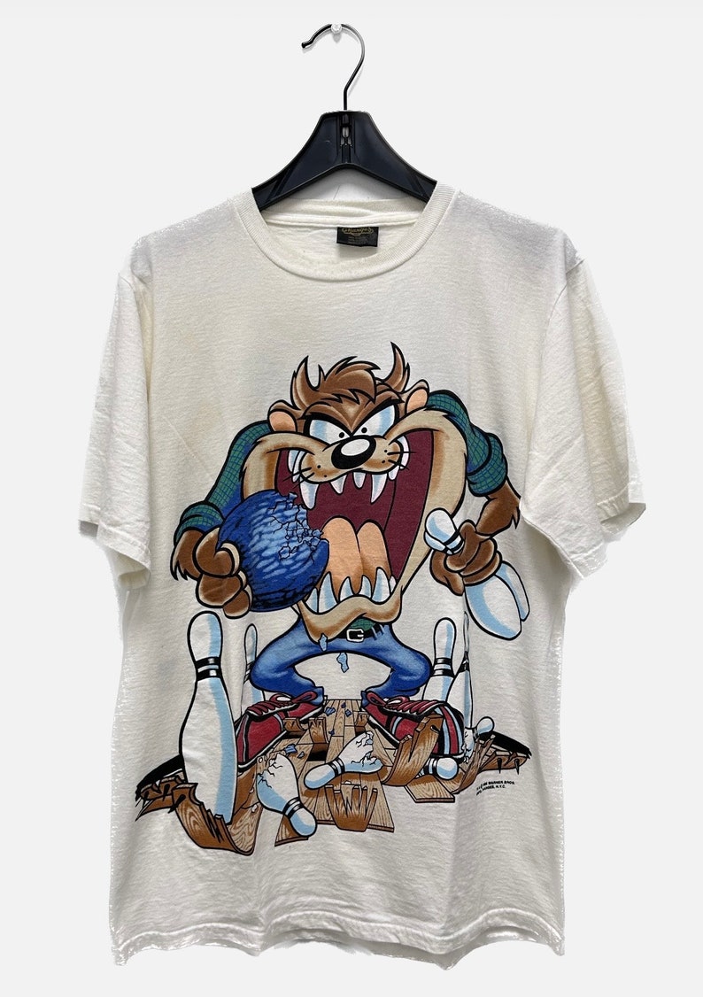 1995 Tasmanian Devil Bowling Graphic Tee - Etsy