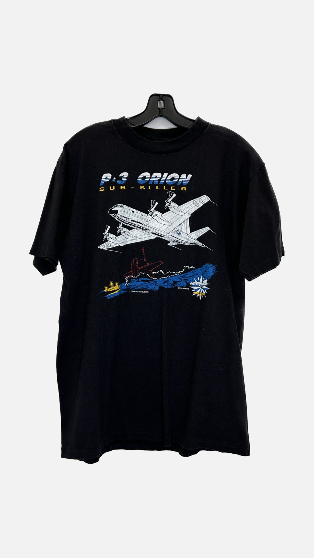 1988 Single Stitch P3 Orion Sub-killer Military Airplane Graphic Tee by American Eagle ...