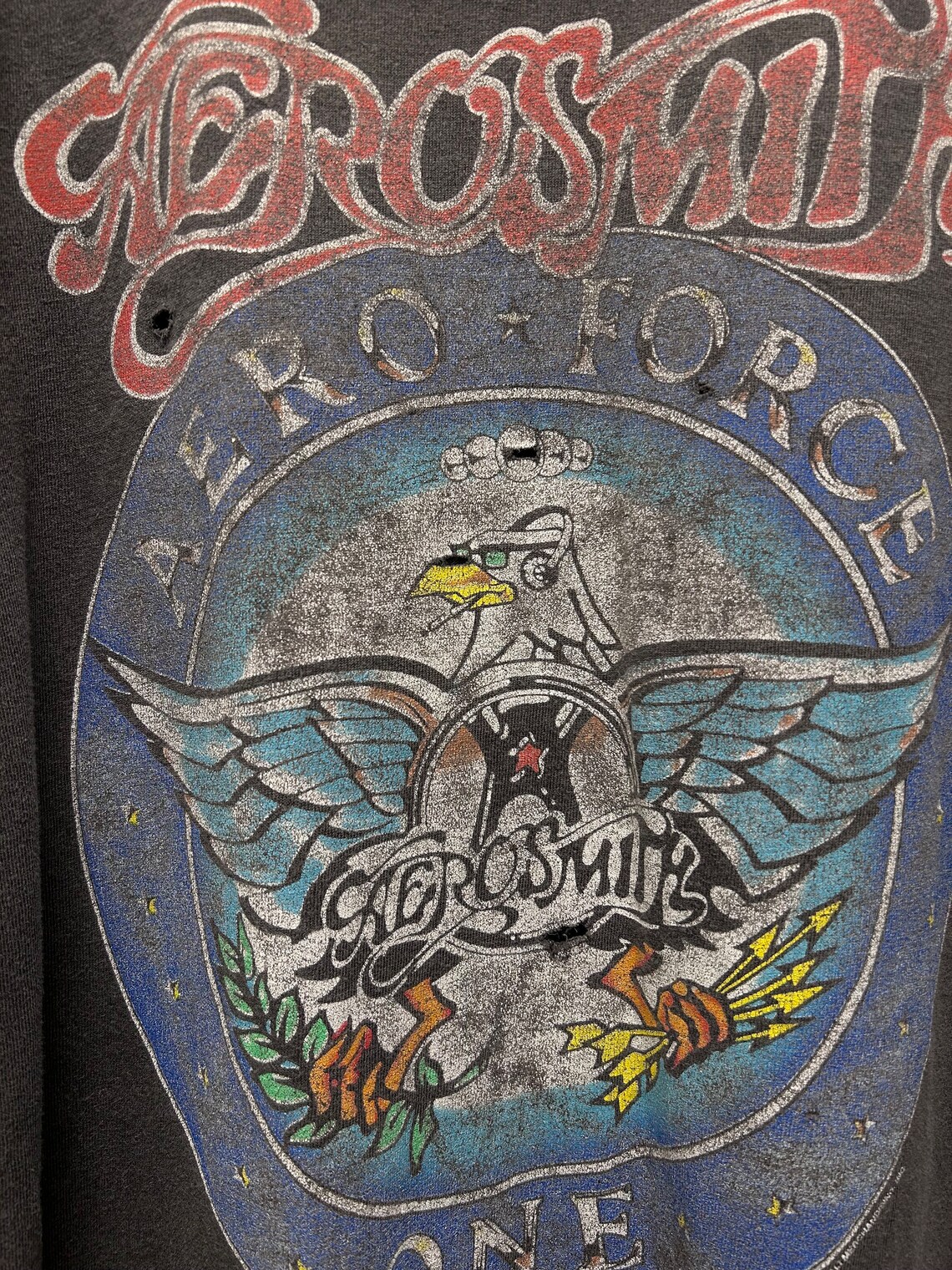 1993 Aerosmith Aero Force One Heavily Distressed Tour Tee - Etsy