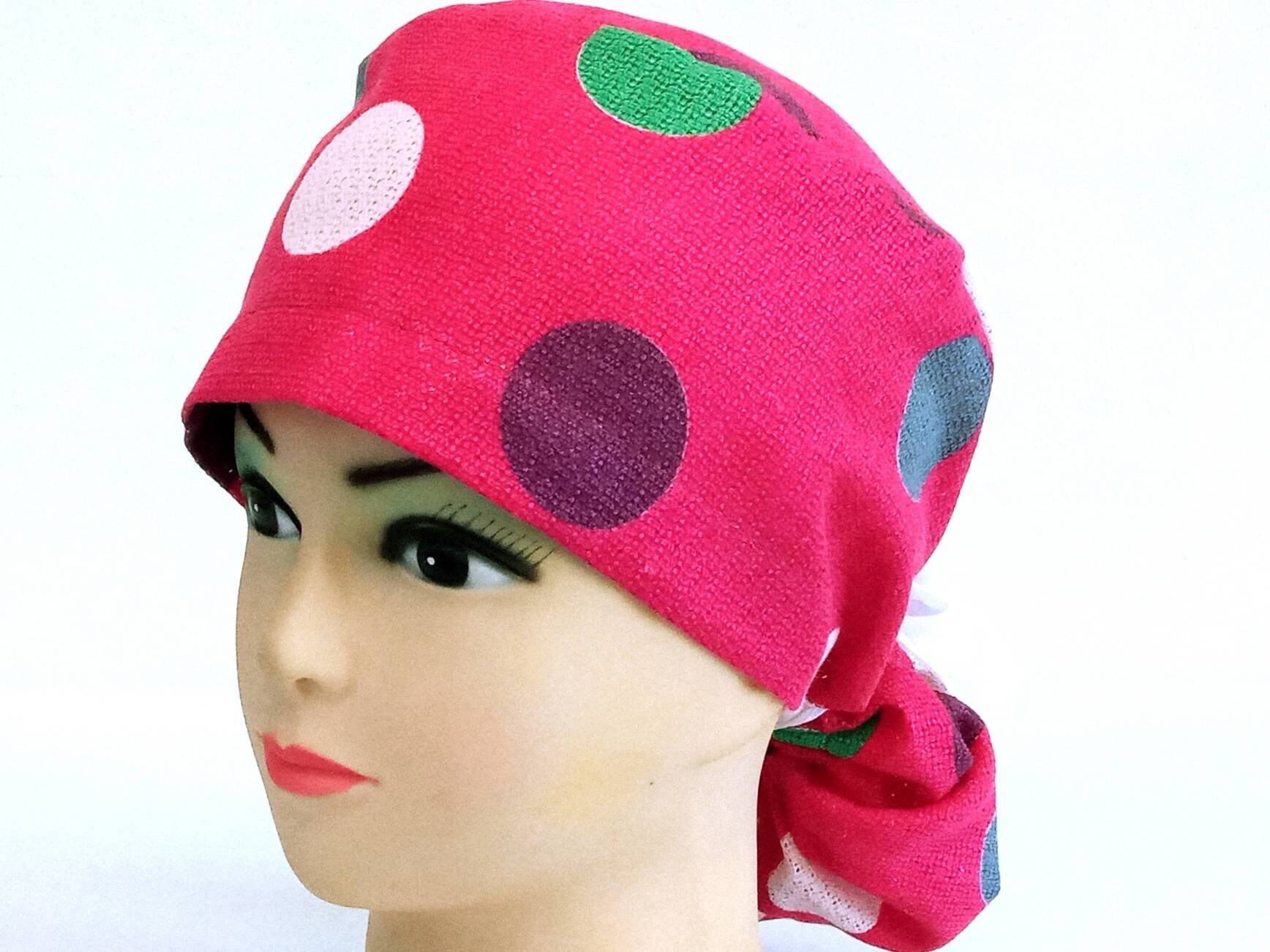 Pea scrub cap Medical Scrub Caps for Long Hair / Buns / Pony Tail Cap ...