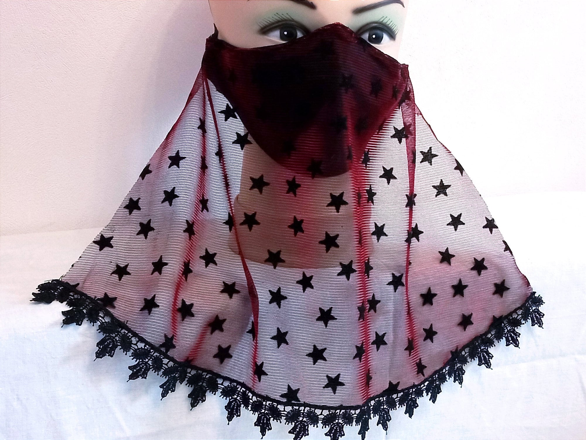 Star Veil Face Mask Belly Dancer Mask Face Mask Black - Etsy