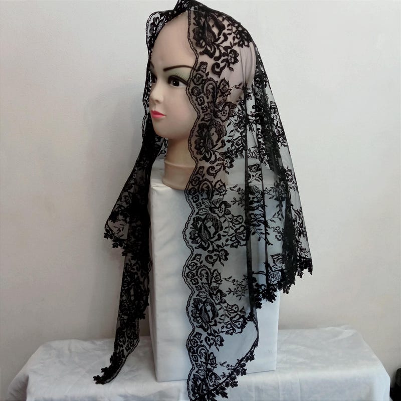 Black Lace Mantilla - Etsy
