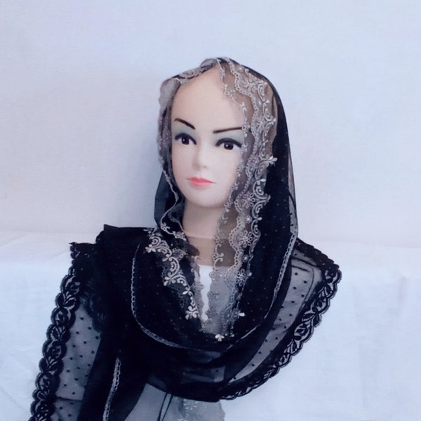 Black Lace Mantilla - Etsy