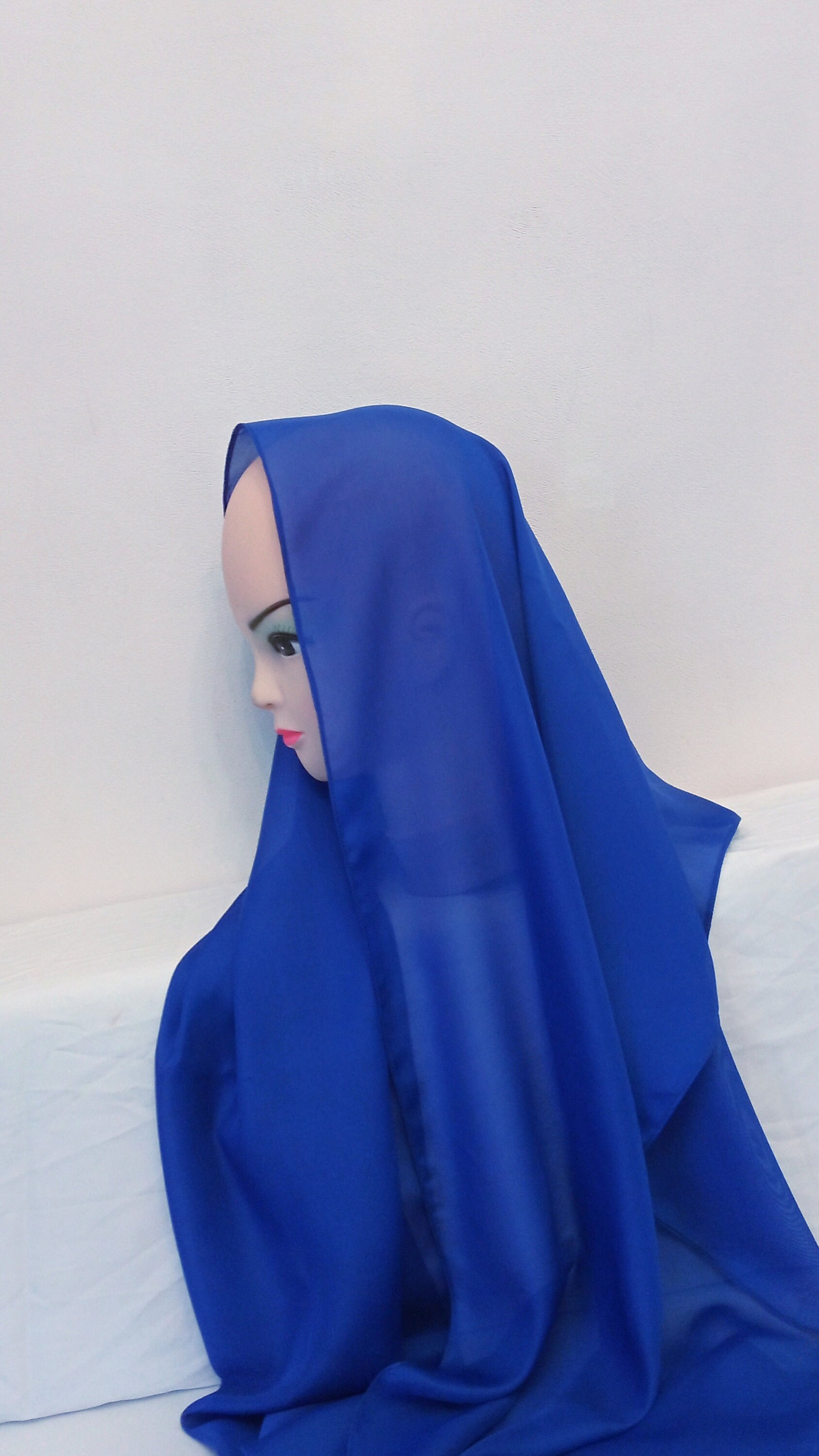 Church Mantilla Dark Blue Chiffon Scarf Wedding Veil Chapel - Etsy