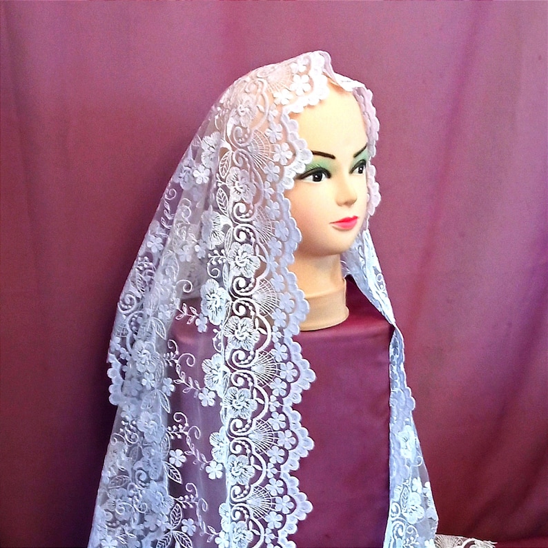 Church Mantilla Lace Wedding Veil Chapel Veil Mantilla Orthodox ...