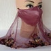 Black Lace Veil Face Mask Anatomical Silk Satin Face Mask Halloween ...