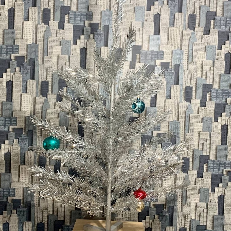 Vintage Silver Christmas Tree With Color Wheel - Etsy
