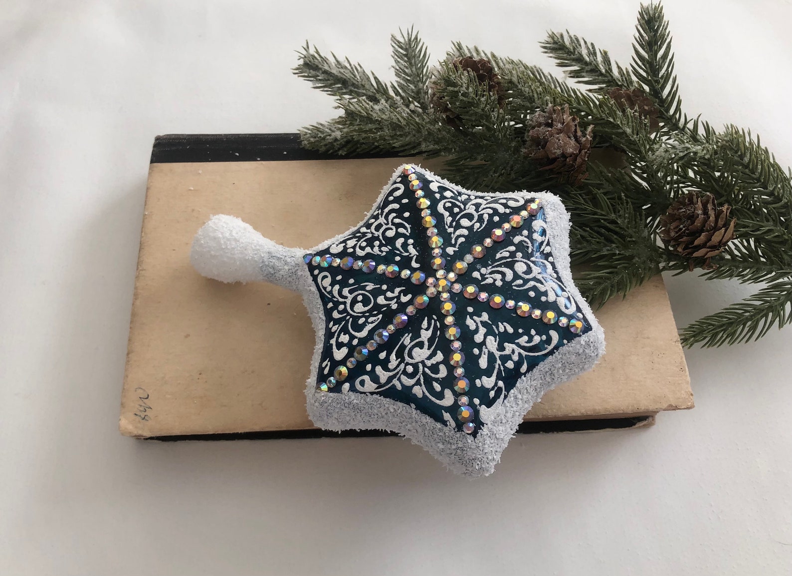 Blue Star Christmas Glass Tree Topper Christmas Glass - Etsy UK