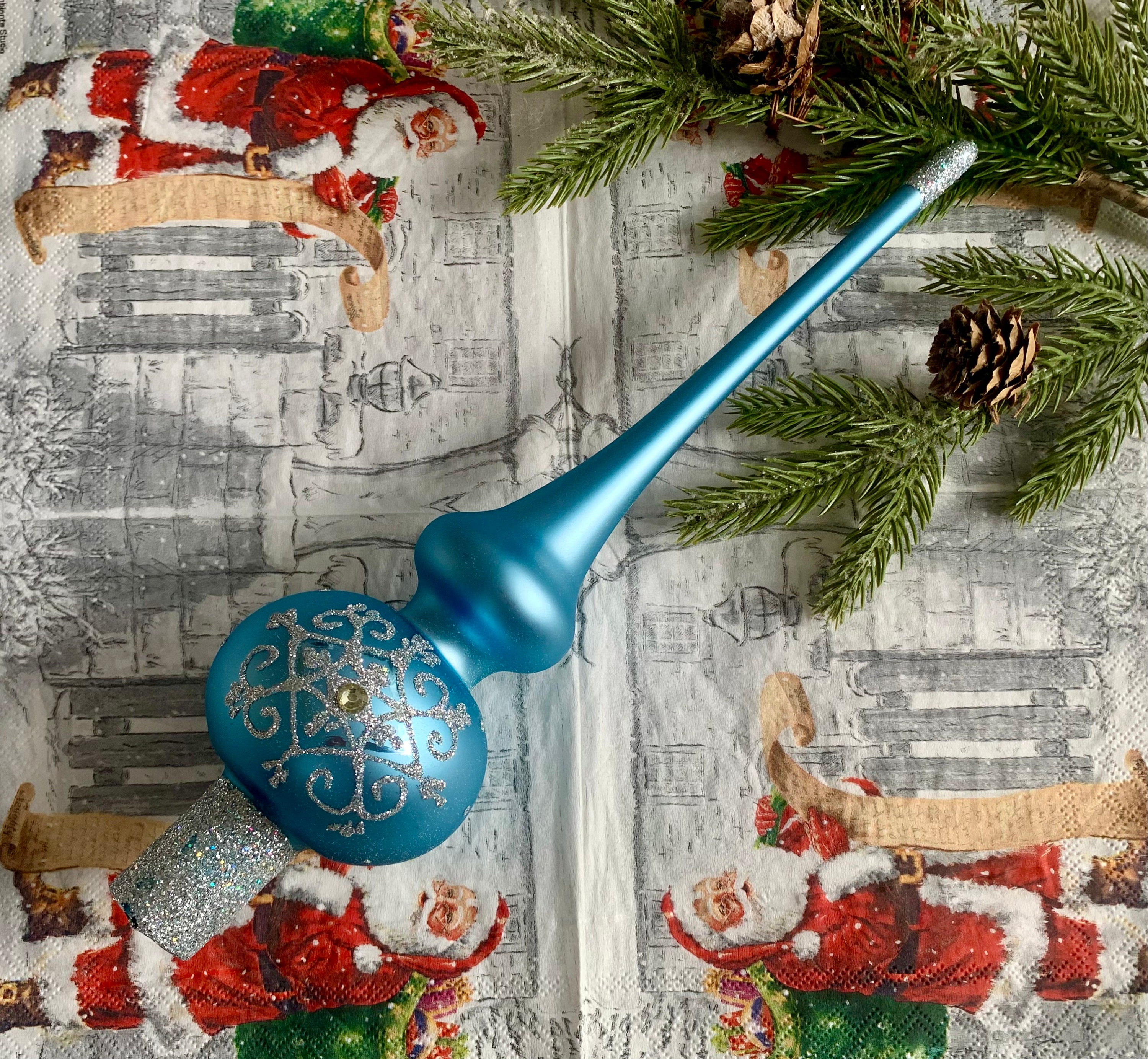 Unique Christmas Tree Topper, Blue Xmas Top, Tree Decoration, Authentic ...