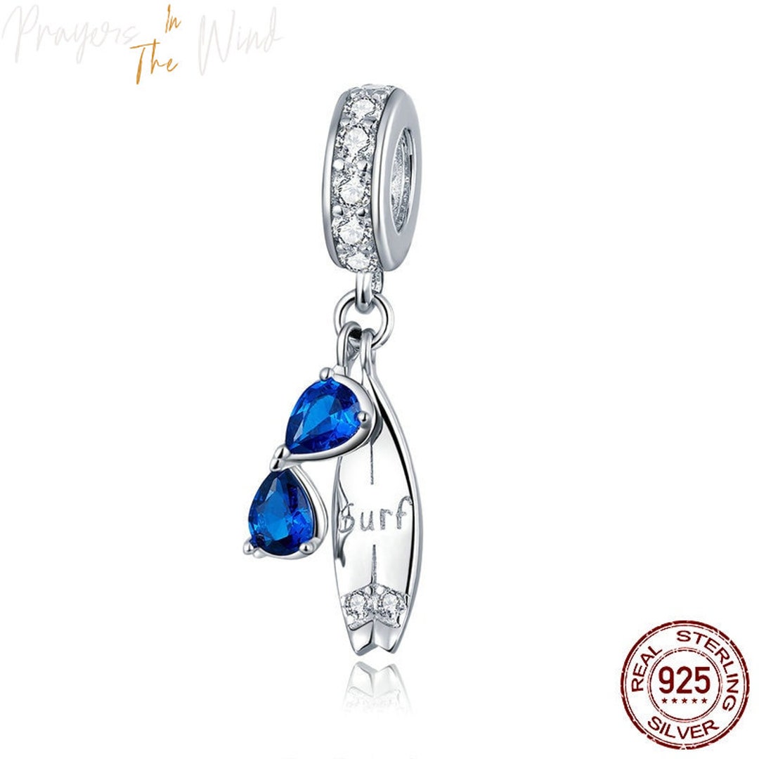 2020 Summer Series Surfing With Sunglass Pendant Charm for Bracelet 925 ...