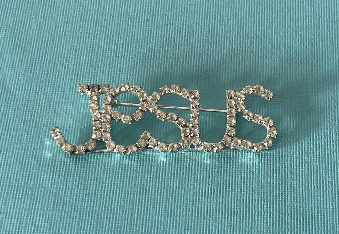 Vintage Jesus Brooch Rhinestone Jesus Pin Christian Jewelry - Etsy