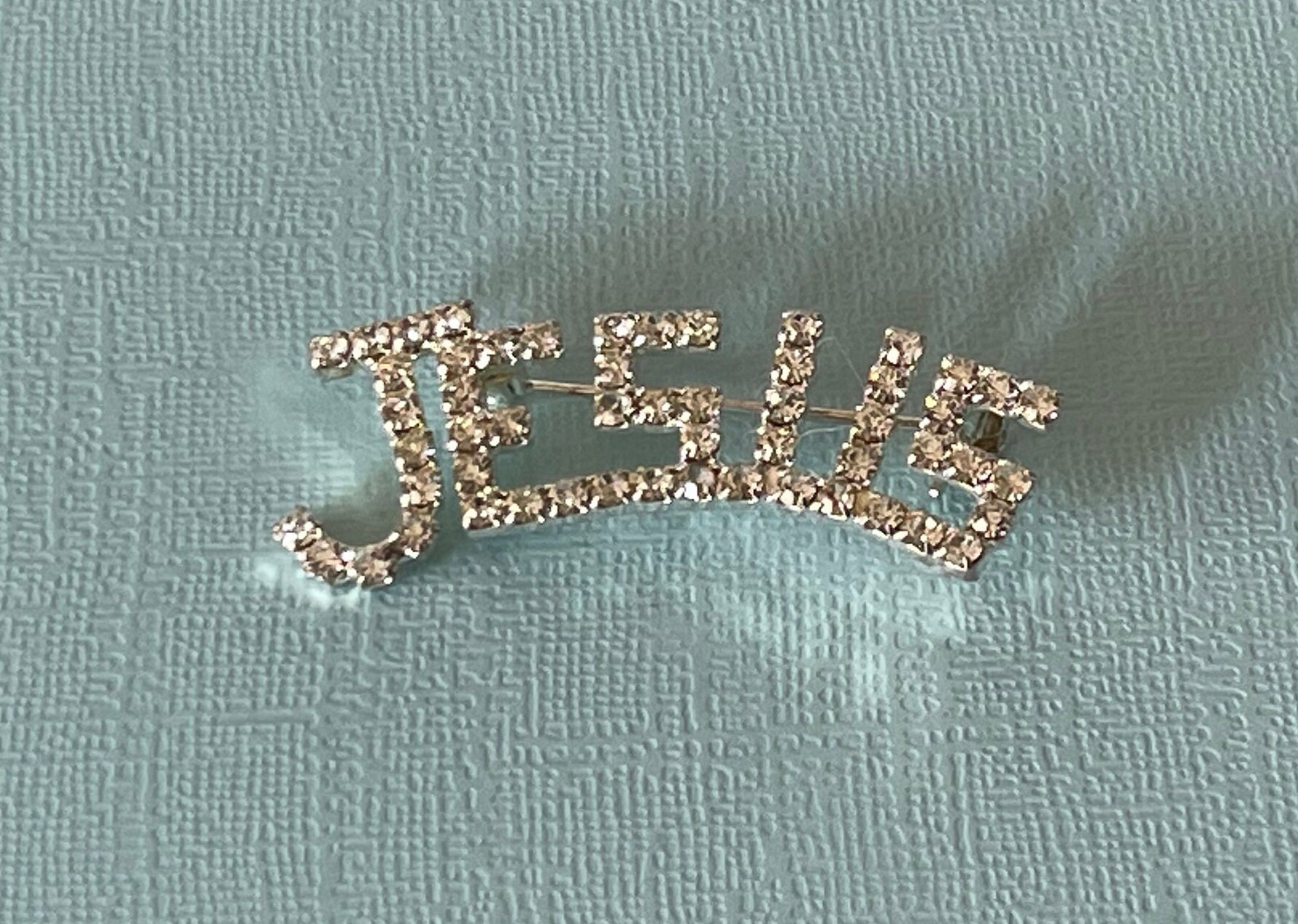 Vintage Jesus Brooch, Silver Jesus Pin, Rhinestone Jesus Brooch ...