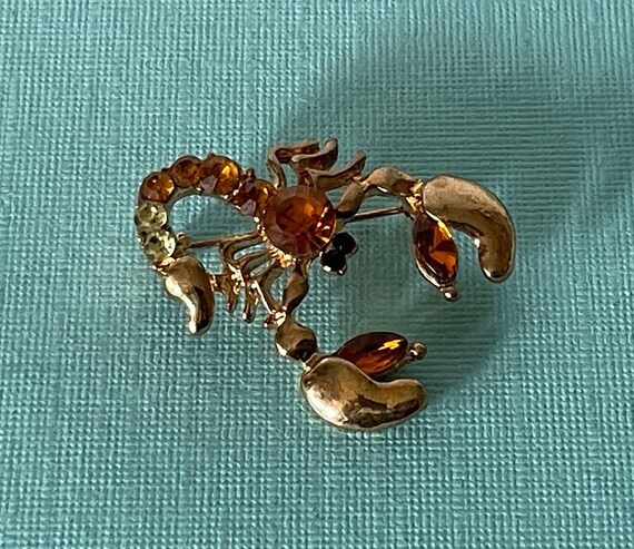 rhinestone scorpion brooch - Gem