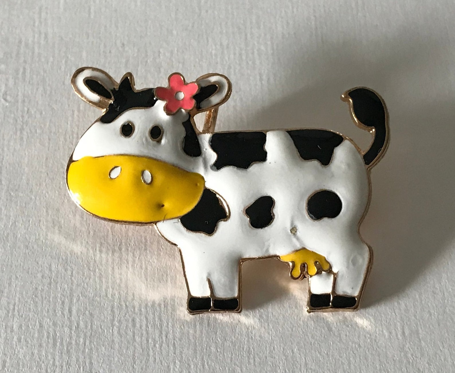 Cow Brooch, Farm Animal Pin, Yellow Cow Pin, Bovine Cow Pin, Cow ...