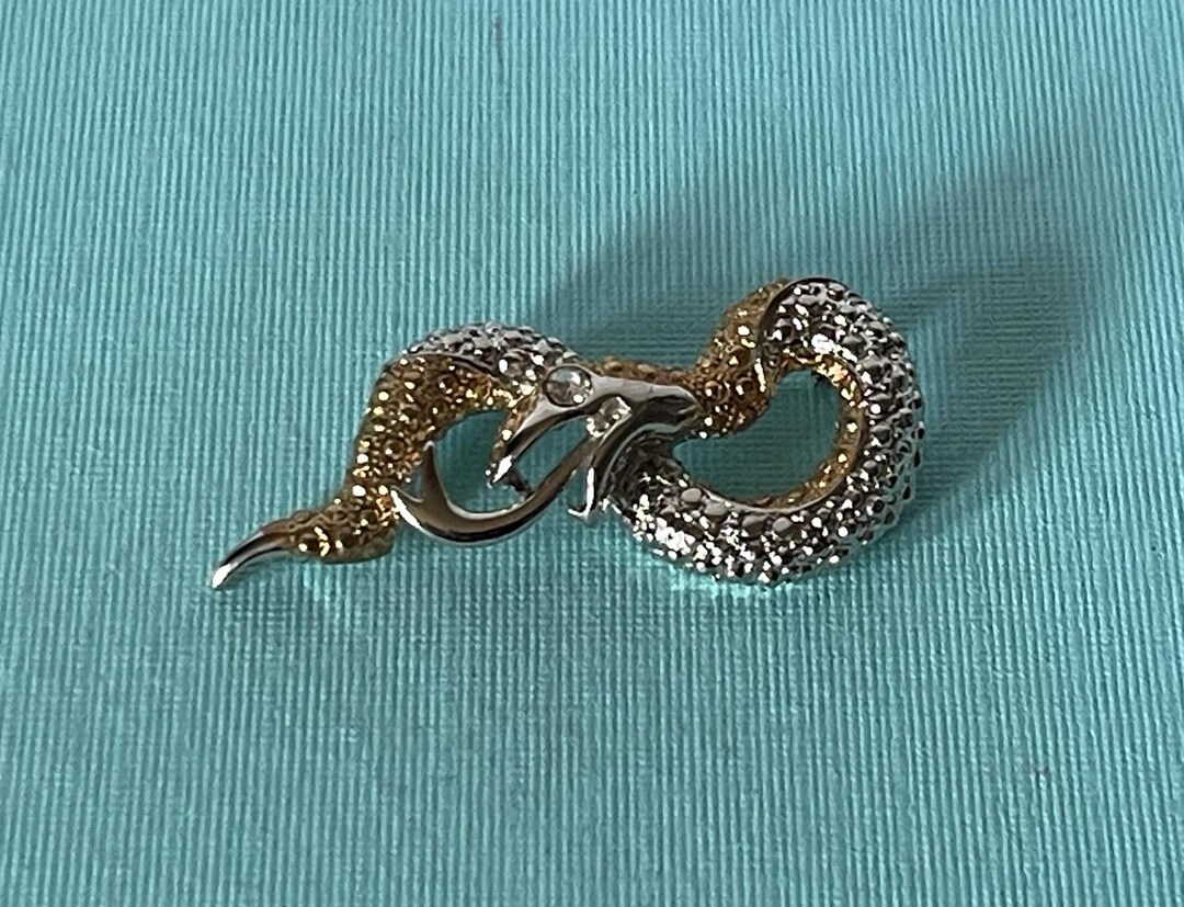 Vintage Snake Brooch, Silver Snake Pin, Gold Snake Pin, Snake Jewelry ...