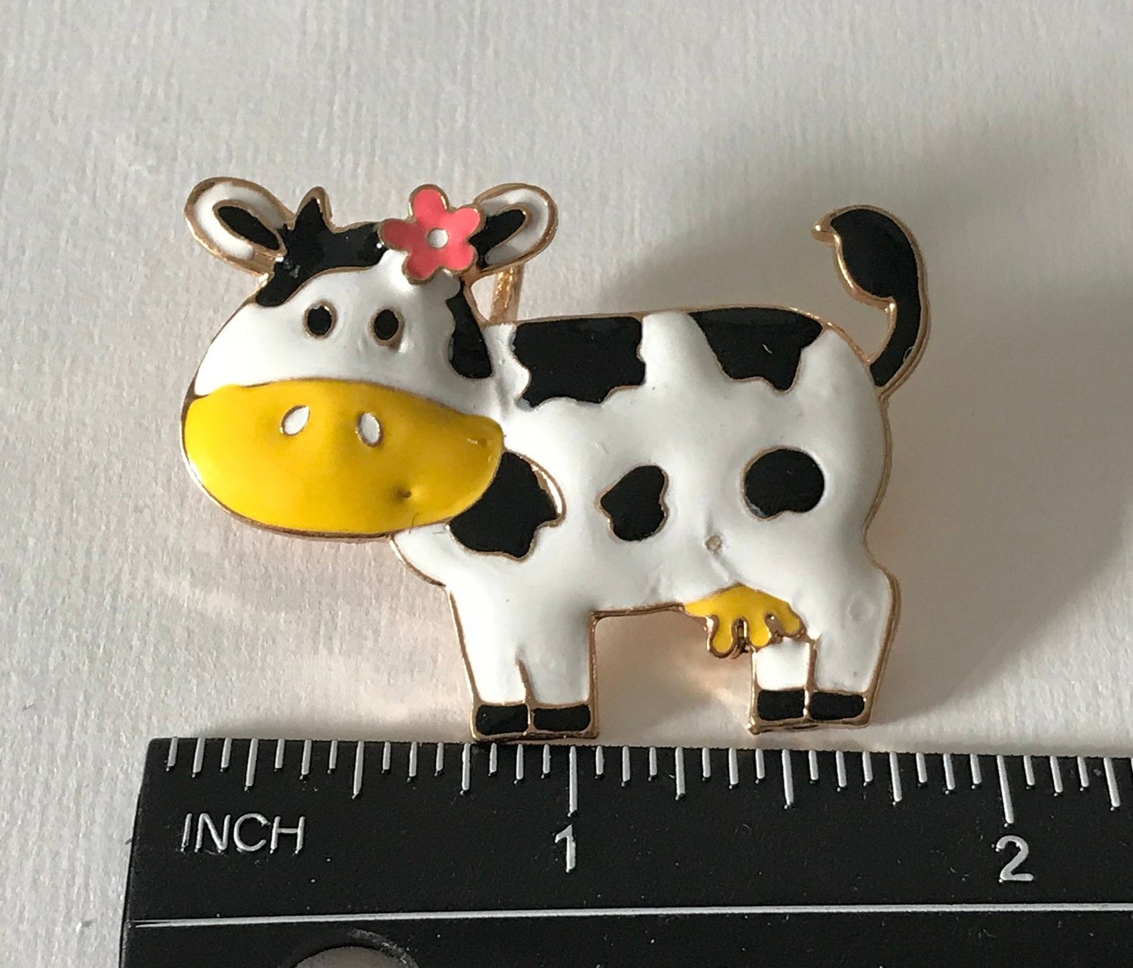 Cow Brooch, Farm Animal Pin, Yellow Cow Pin, Bovine Cow Pin, Cow ...