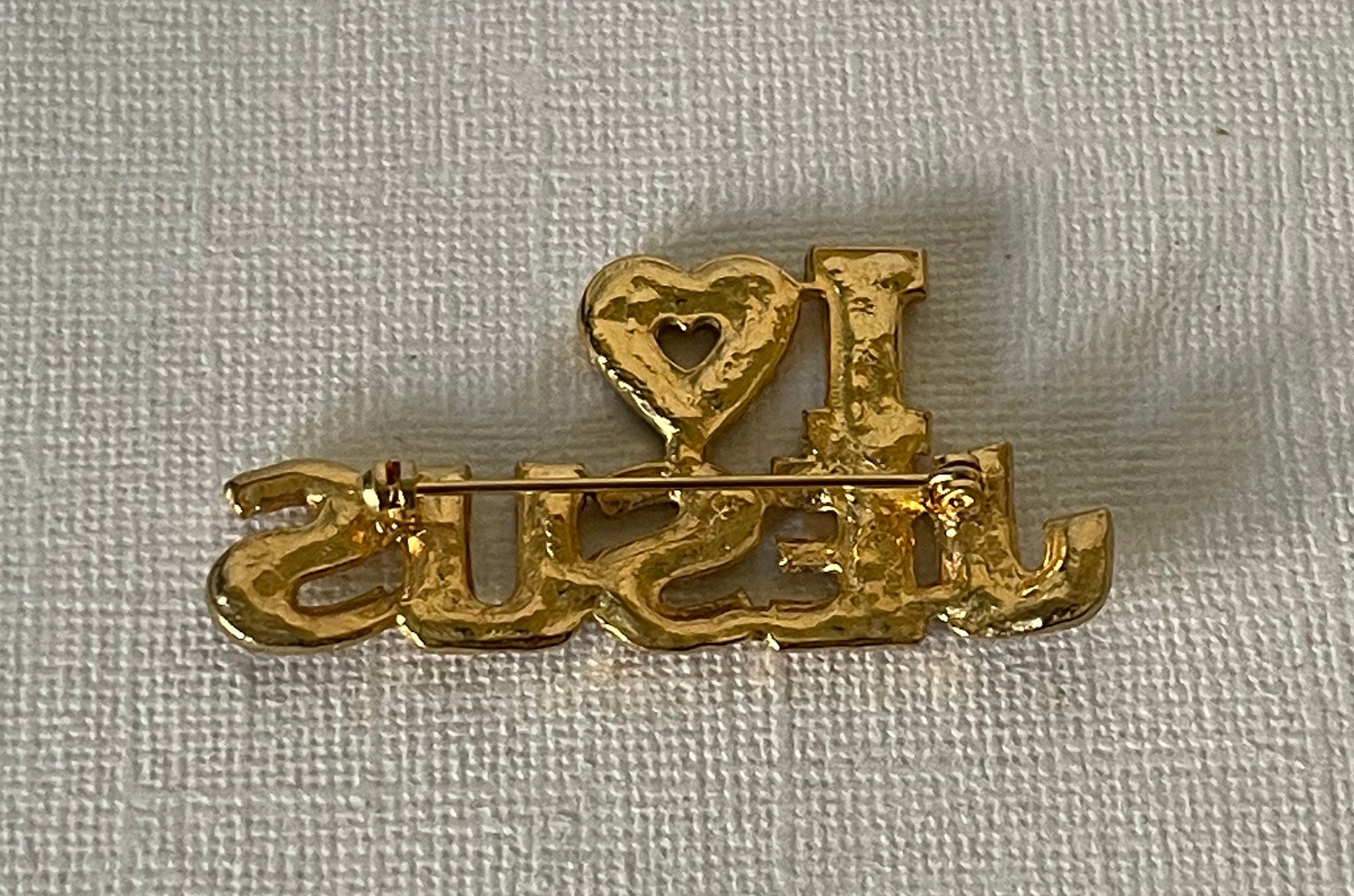 Vintage I Love Jesus Brooch Rhinestone I Love Jesus Brooch - Etsy