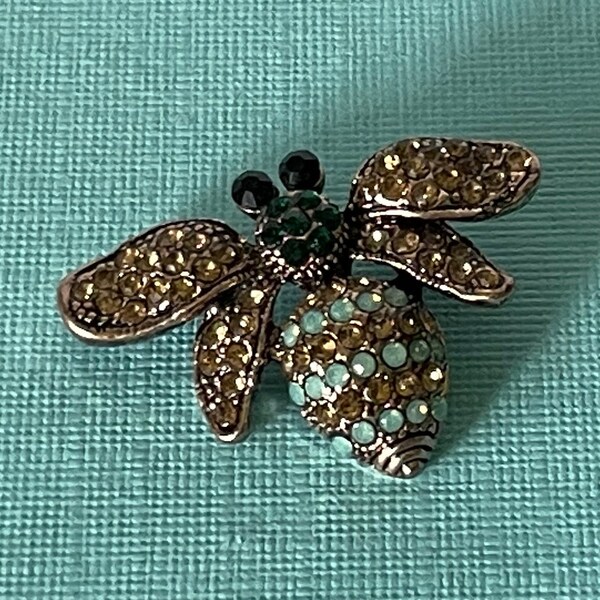 Green Rhinestone Pin - Etsy