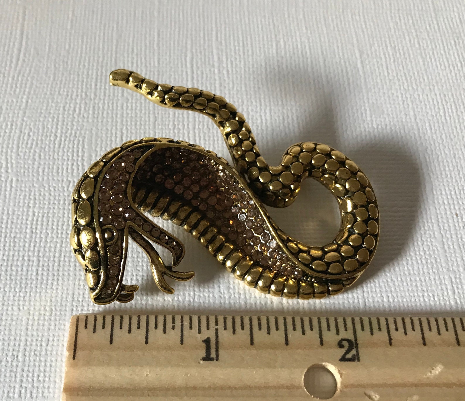 Gold snake brooch rhinestone snake brooch snake jewelry | Etsy